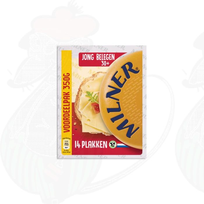 Gesneden kaas Milner kaas Jong Belegen 30+ | 350 gram in plakken ...